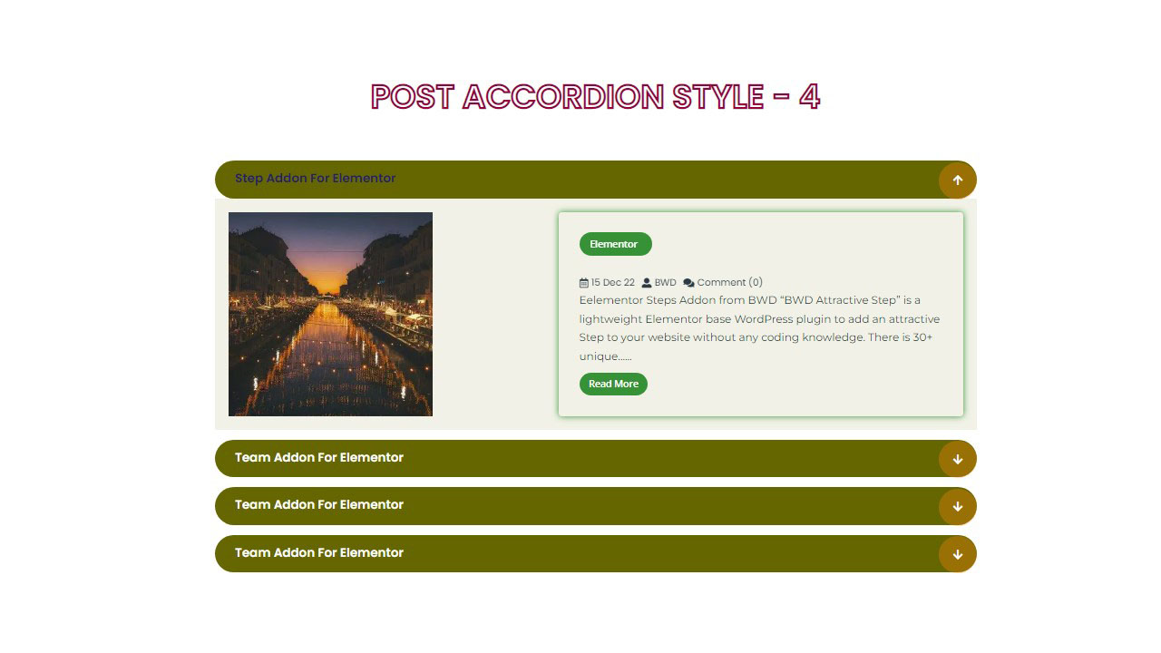 Blog Post Accordion Addon For Elementor by BestWpDeveloper | CodeCanyon