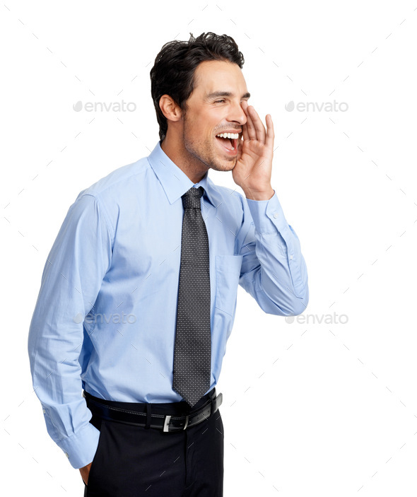 Expressing himself in the business world Stock Photo by ...