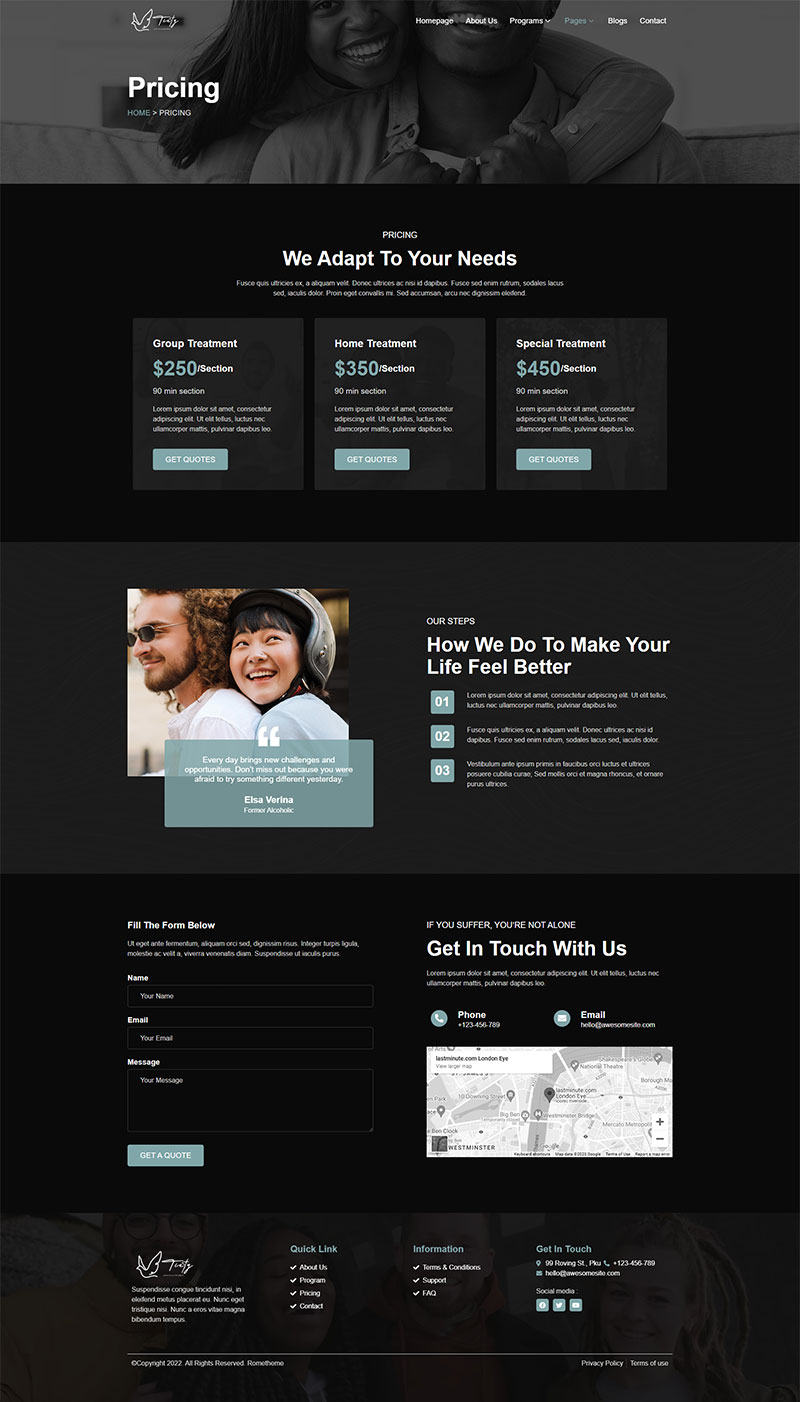 Tiety - Addiction Recovery and Rehabilitation Center Elementor Template Kit by Rometheme