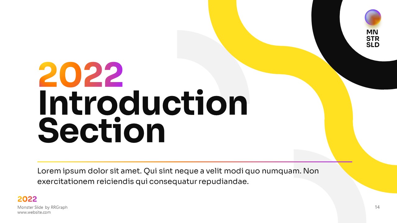 Monster Slides Premium PowerPoint Presentation Template by RRgraph