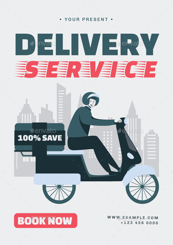 Delivery Service Flyer and Social Media Template, Print Templates ...