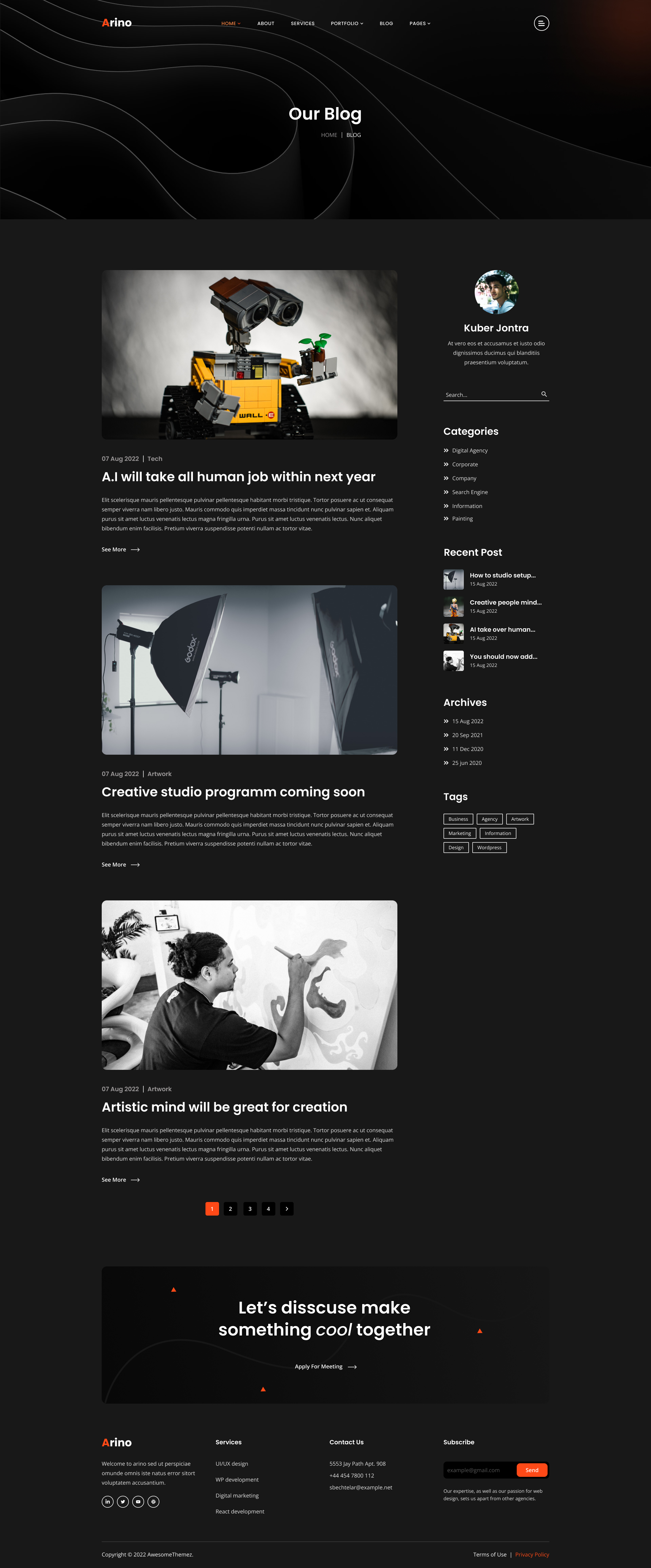 ARINO - Creative Agency Figma Template by AwesomeThemez | ThemeForest