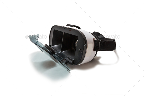 VR AR 360 virtual reality glasses cardboard for mobile phone isolated ...
