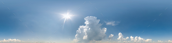 blue sky with beautiful clouds as seamless hdri 360 panorama view with ...