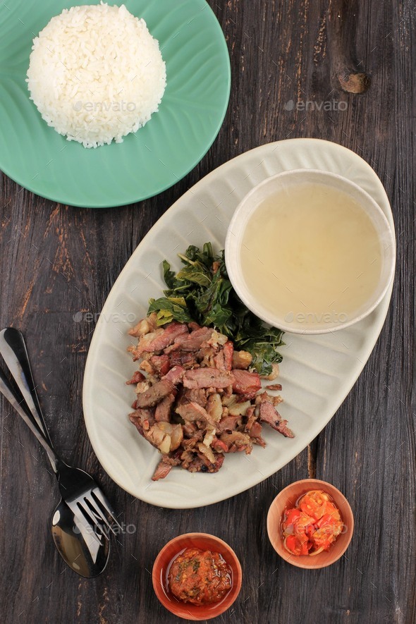 Beef Sei Sapi, Indonesia Traditional Smoked Beef Stock Photo by ...
