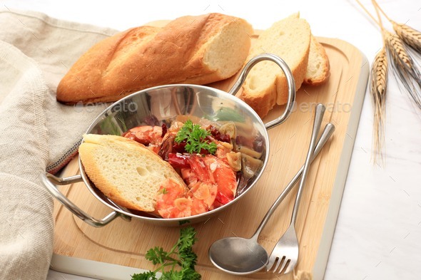 Gambas al Ajillo, Spanish Style Tapas Pinchos Shrimp with Garlic Oil ...