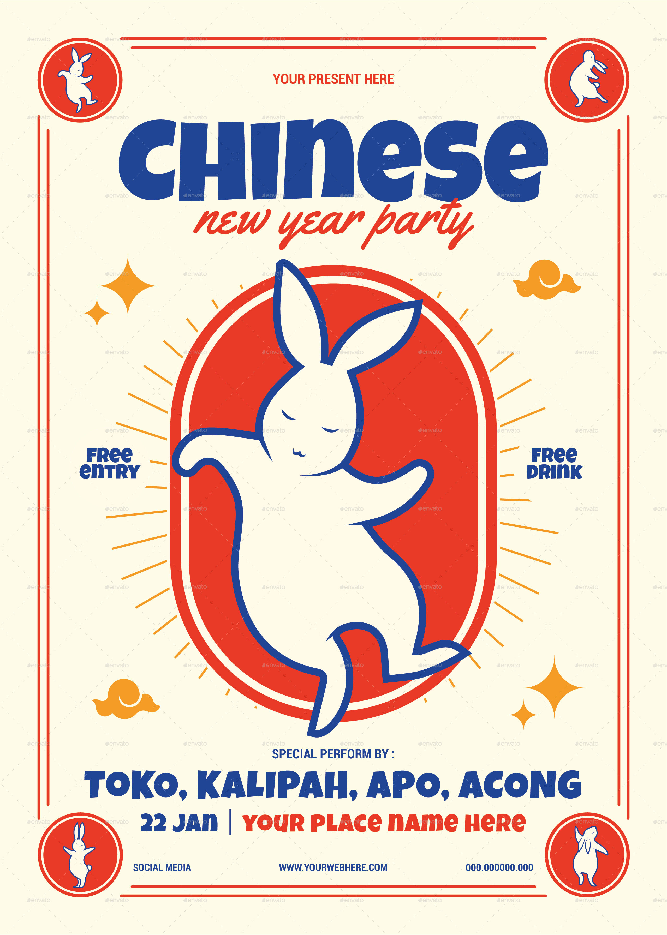 Chinese New Year Party Flyer, Print Templates | GraphicRiver