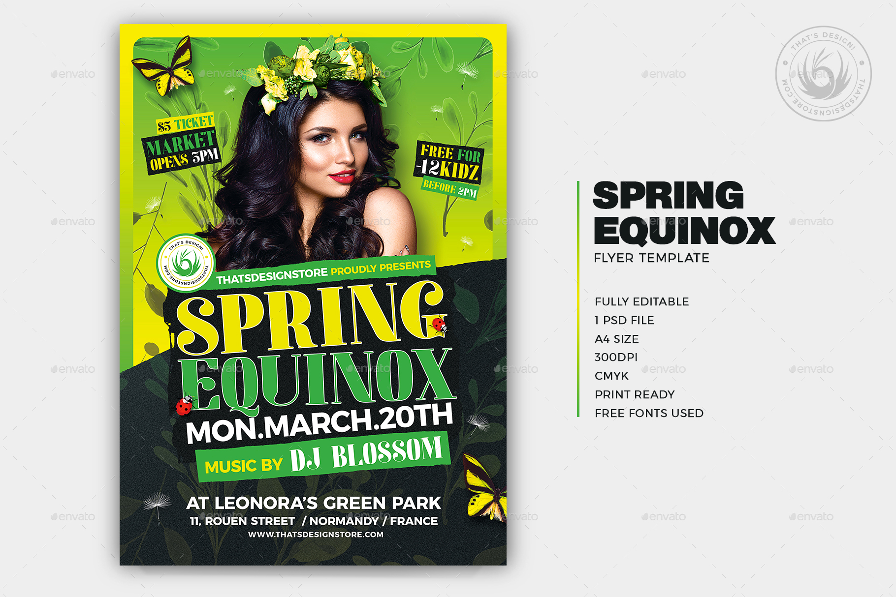 Spring Equinox Flyer Template V7, Print Templates | GraphicRiver