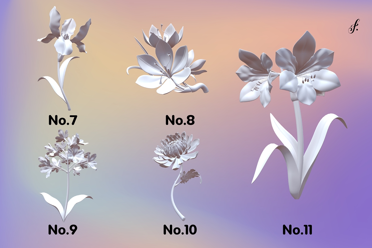 3D Models for Procreate | 25 Botanical and Decor Procreate 3D Models by ...