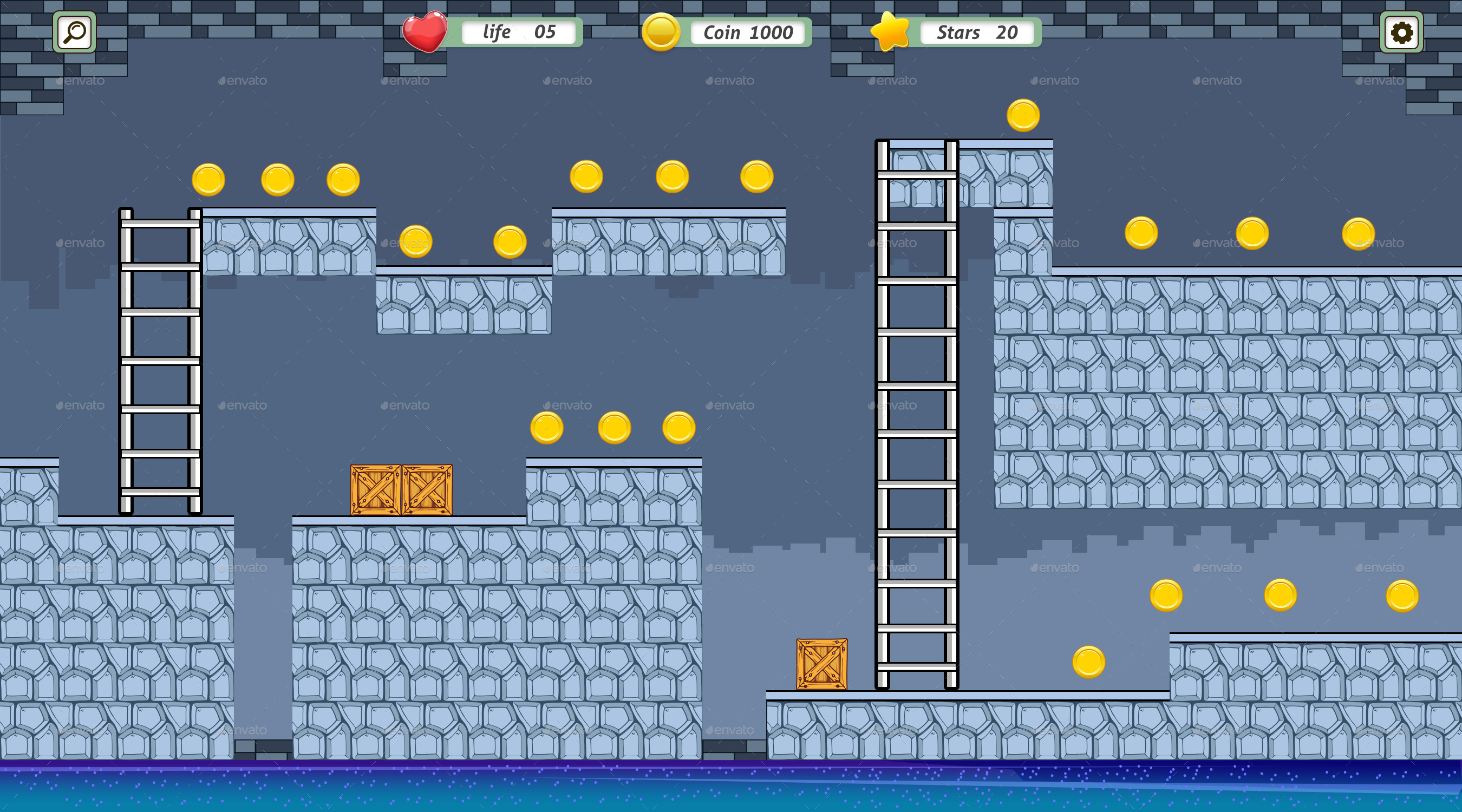 Platformer-Game ui-Tile Set 2, Game Assets | GraphicRiver