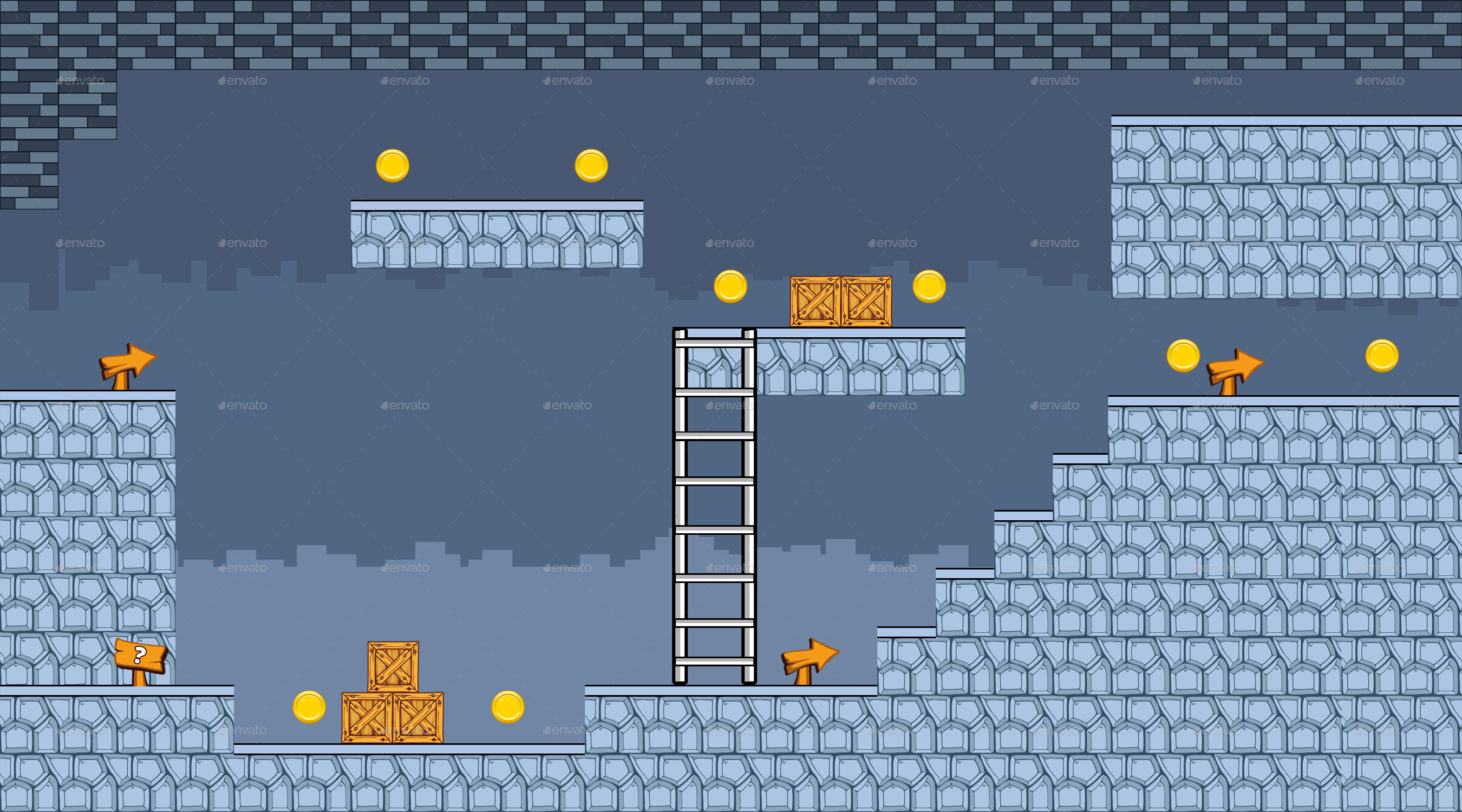 Platformer-Game ui-Tile Set 2, Game Assets | GraphicRiver