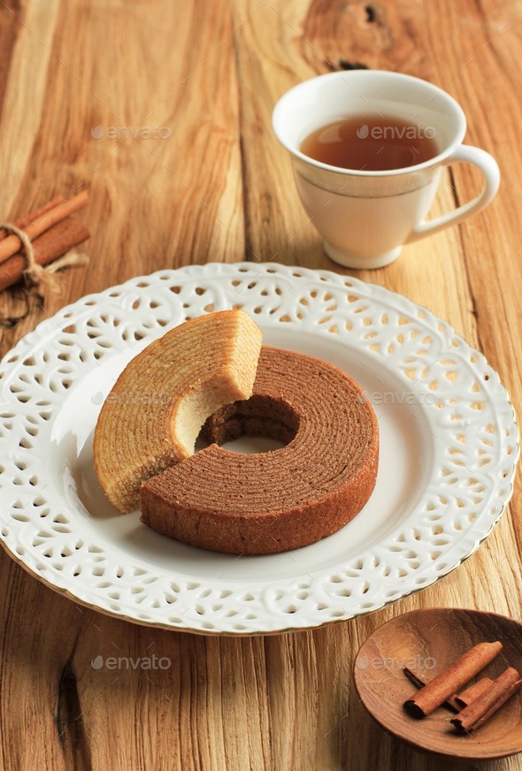 Baumkuchen or Tree Cake (Log Cake) is a Kind of Spit Cake from German ...