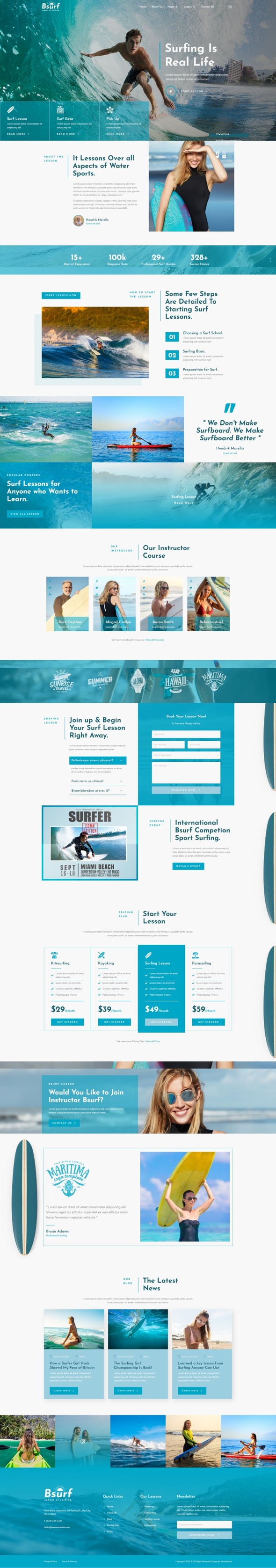 Bsurf - Surfing School Elementor Template Kit by Rometheme | ThemeForest