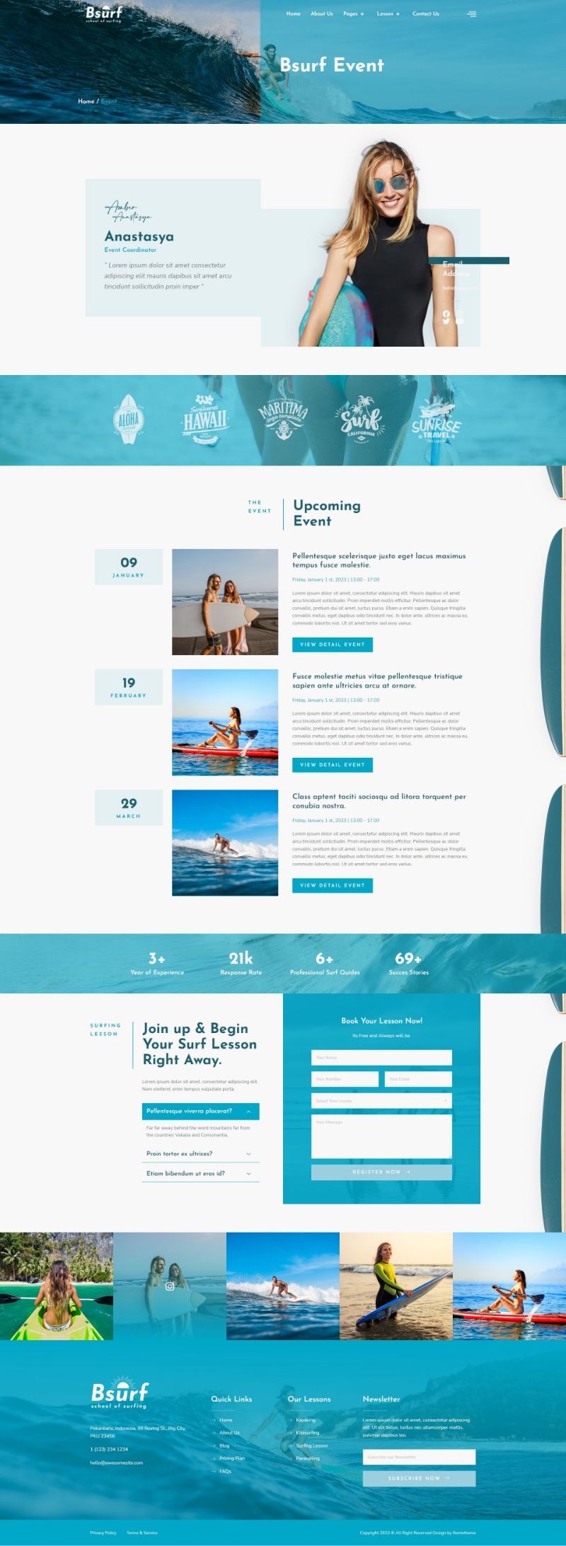 Bsurf - Surfing School Elementor Template Kit by Rometheme | ThemeForest