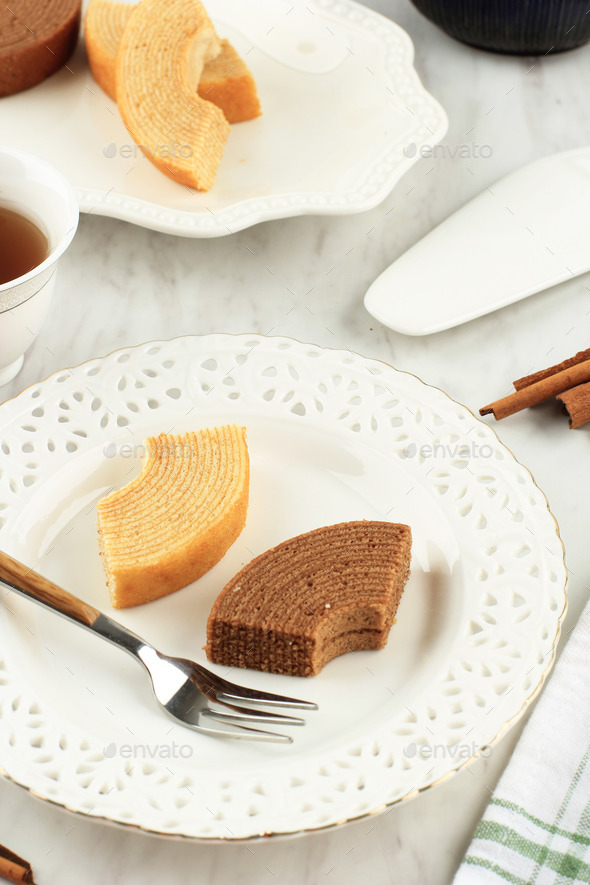 Baumkuchen or Tree Cake (Log Cake) is a Kind of Spit Cake from German ...