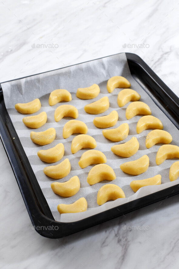 Raw Vanillekipferl, Austrian Pastry Made for Christmas, with Vanilla ...