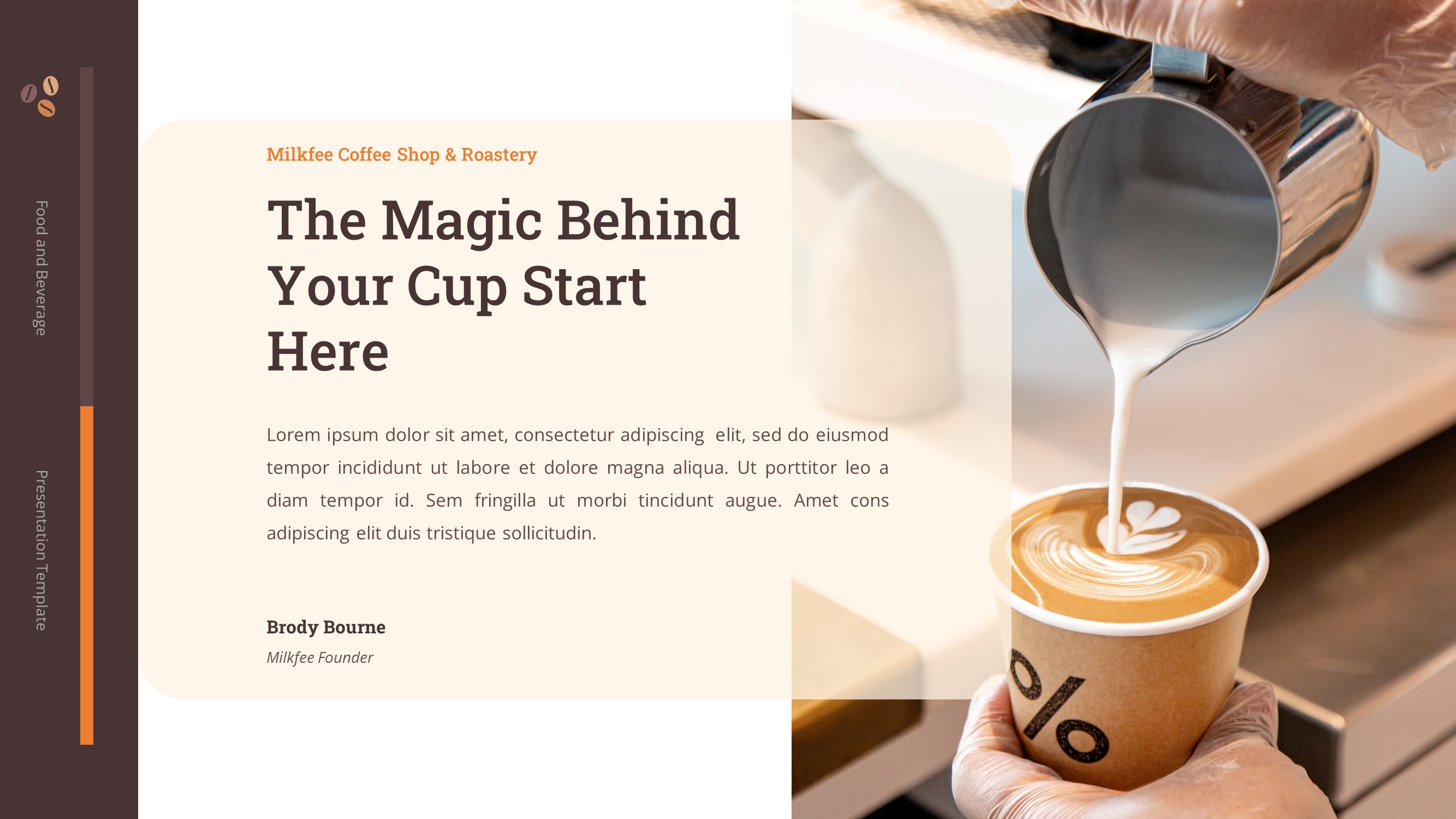Milkfee – Coffee Shop and Roastery Keynote Template, Presentation Templates