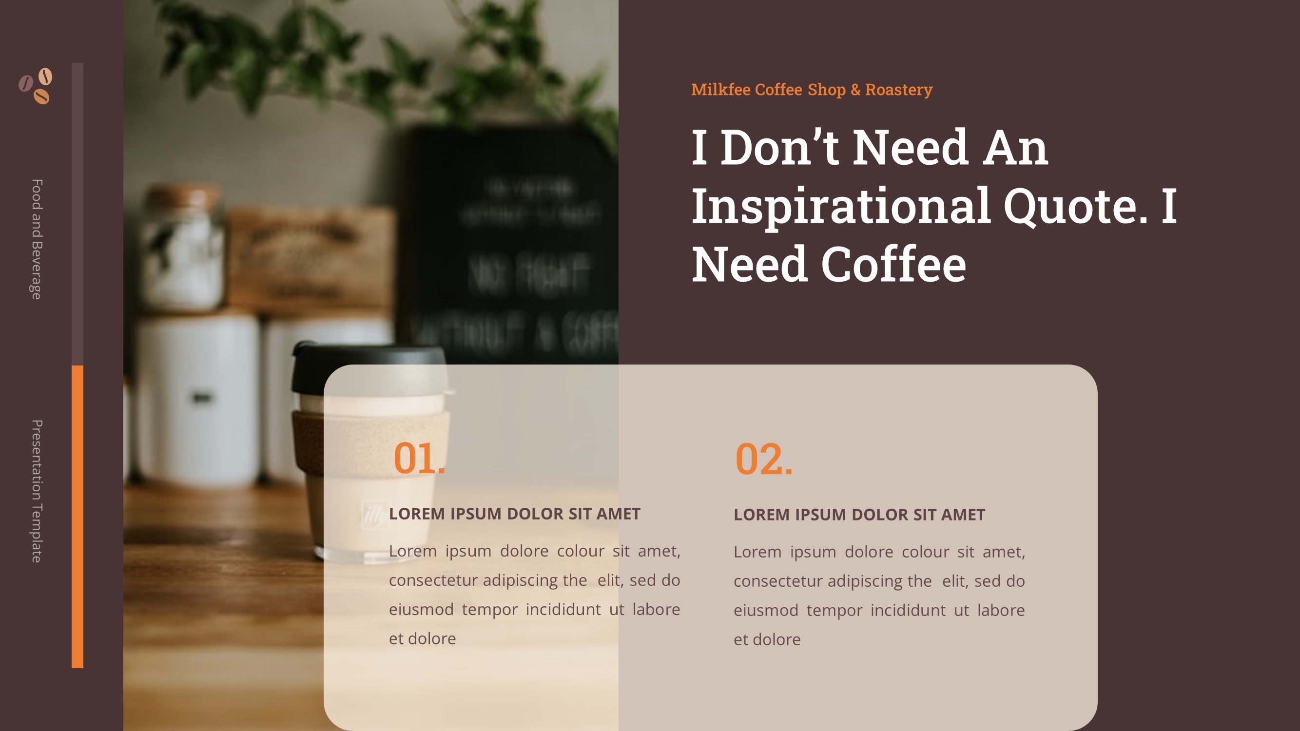 Milkfee – Coffee Shop and Roastery Keynote Template, Presentation Templates