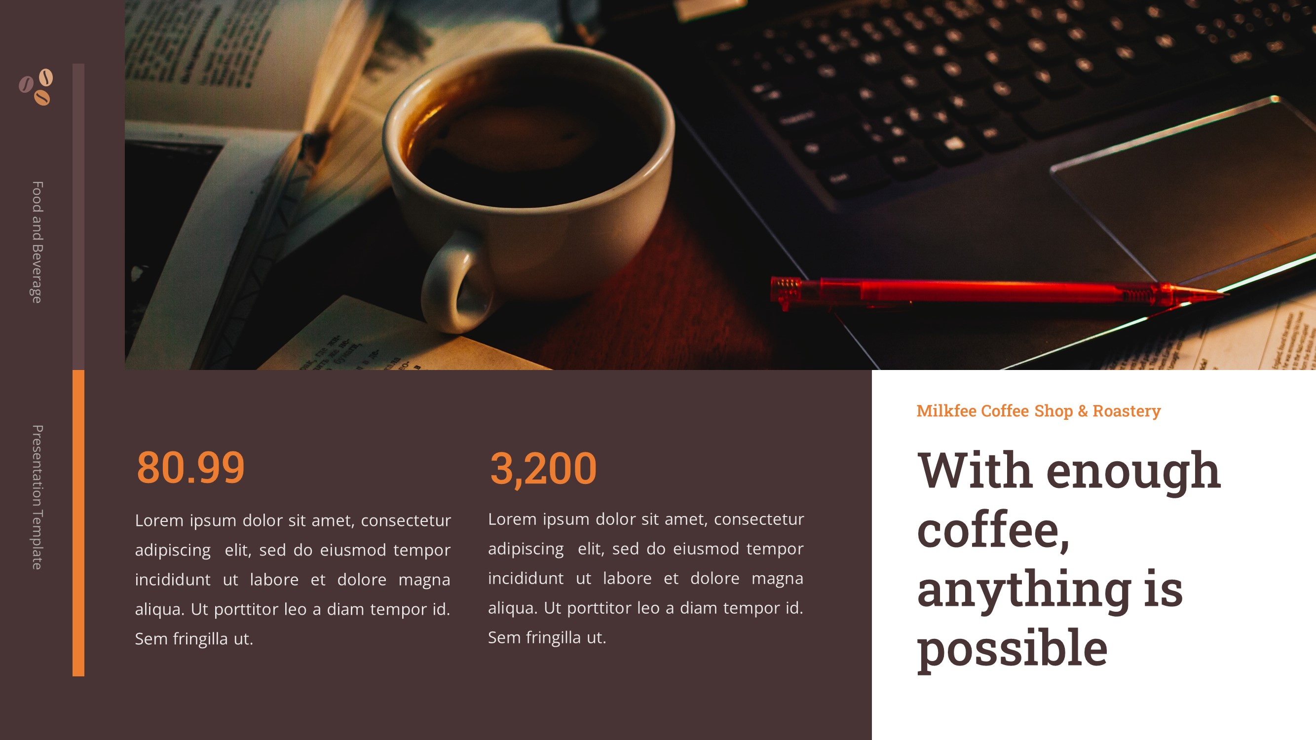 Milkfee – Coffee Shop and Roastery Keynote Template, Presentation Templates