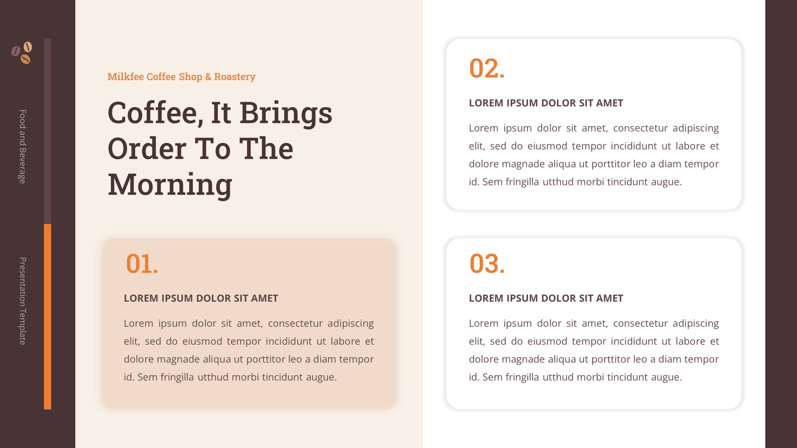 Milkfee – Coffee Shop and Roastery Keynote Template, Presentation Templates