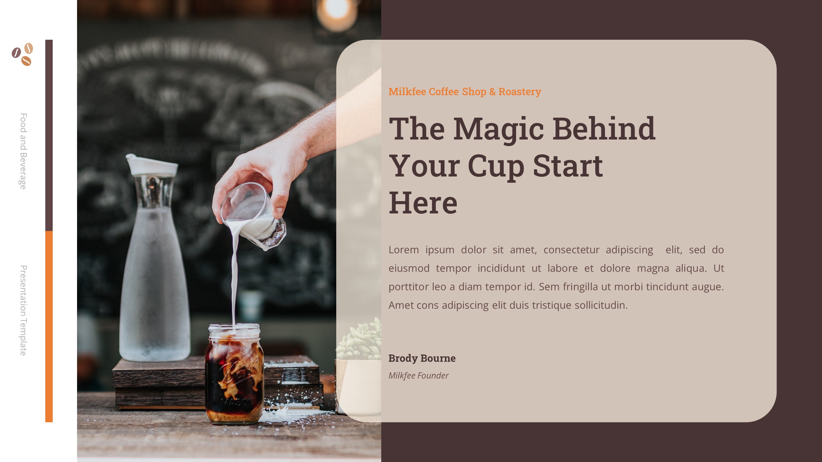 Milkfee – Coffee Shop and Roastery Keynote Template, Presentation Templates