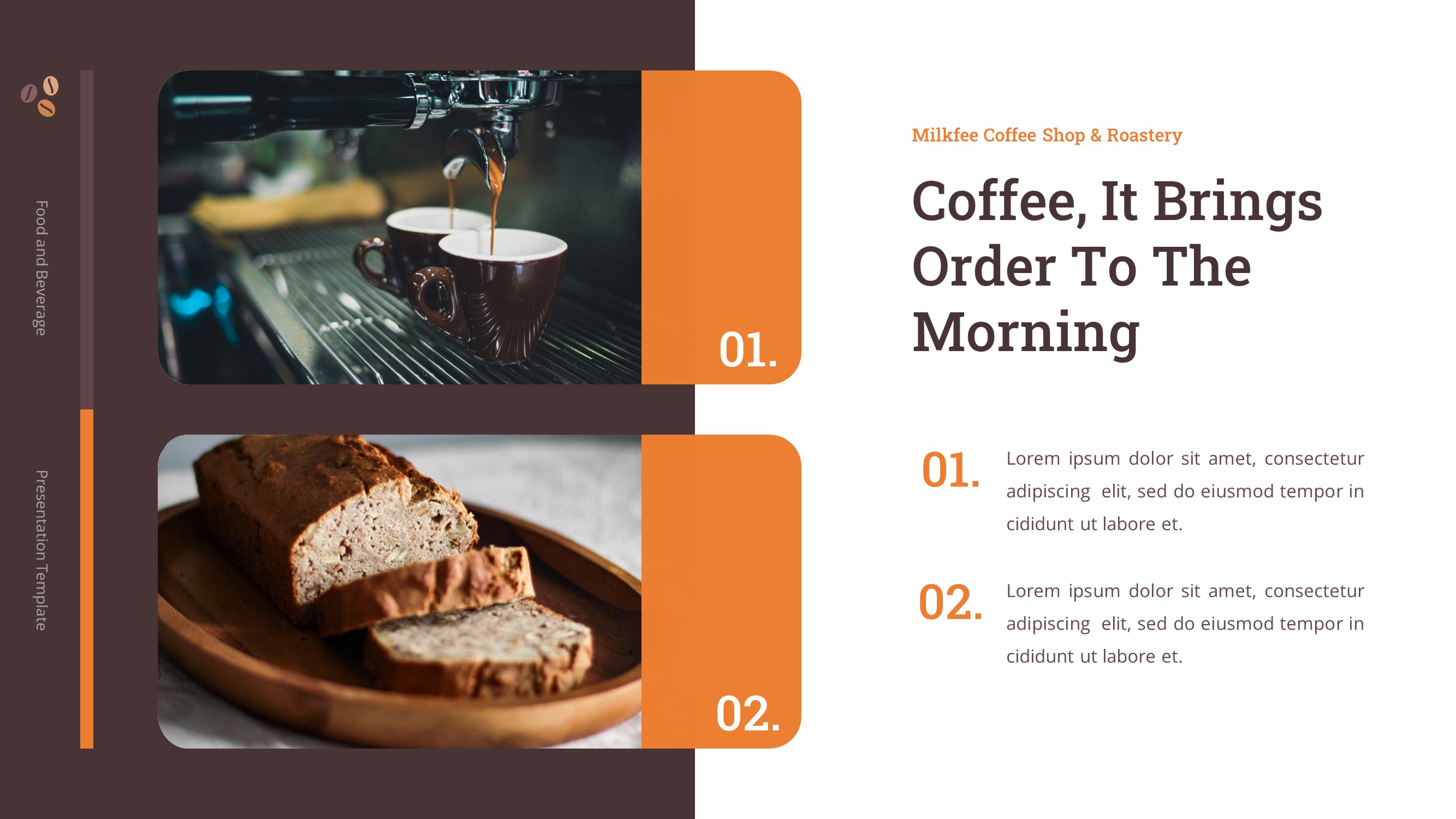 Milkfee – Coffee Shop and Roastery Keynote Template, Presentation Templates