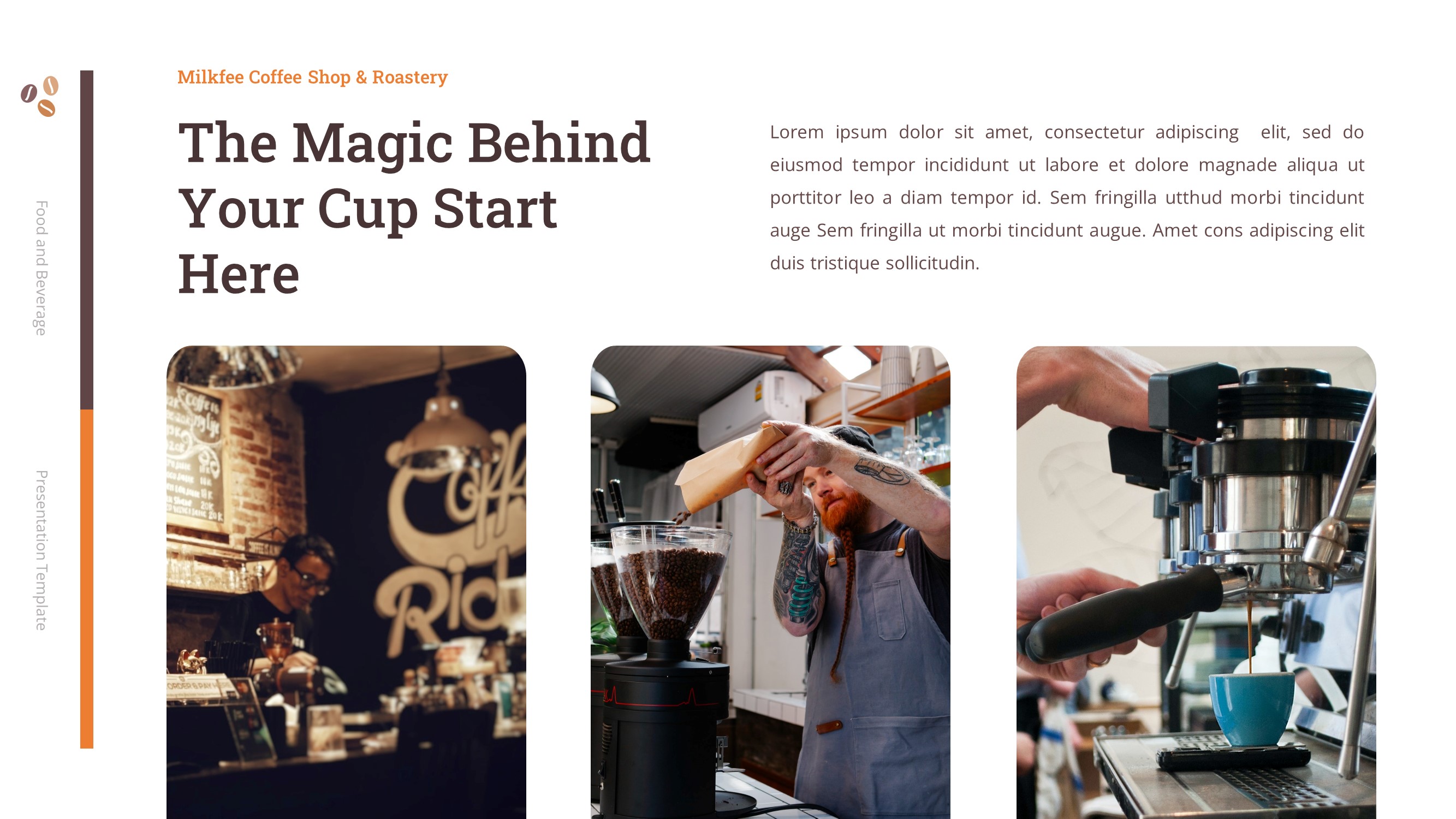 Milkfee – Coffee Shop and Roastery Keynote Template, Presentation Templates