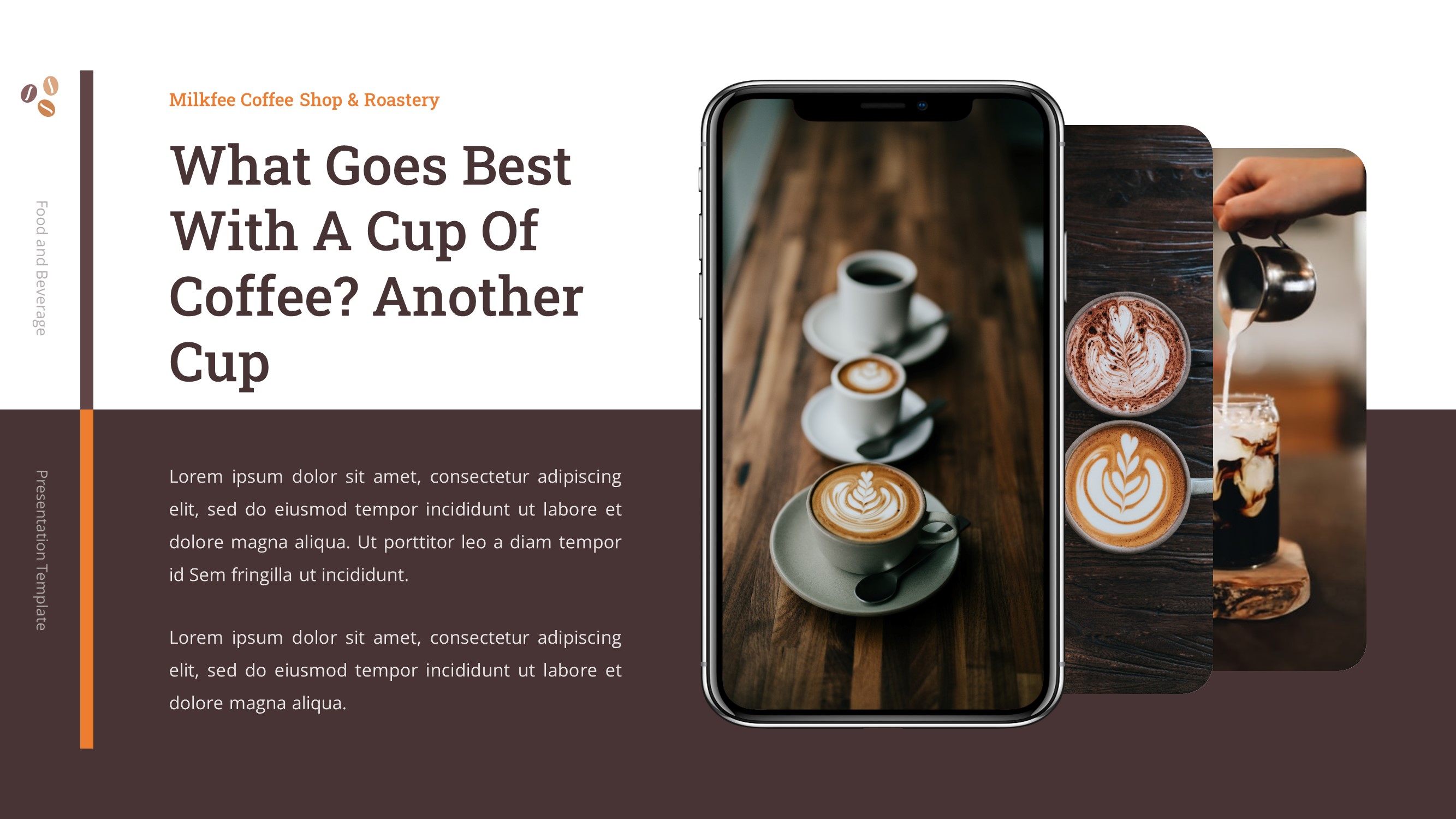 Milkfee – Coffee Shop and Roastery Keynote Template, Presentation Templates