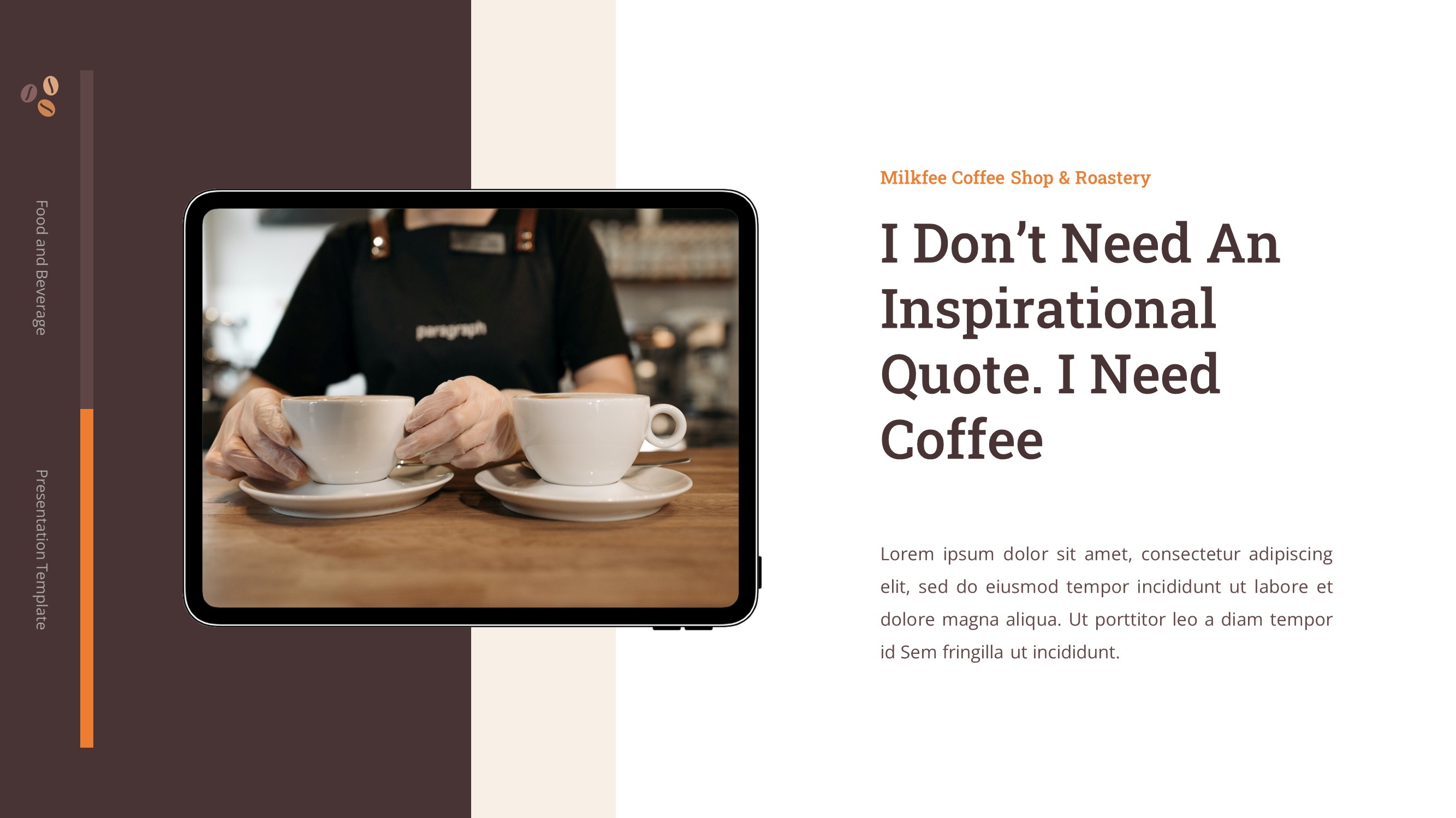 Milkfee – Coffee Shop and Roastery Keynote Template, Presentation Templates