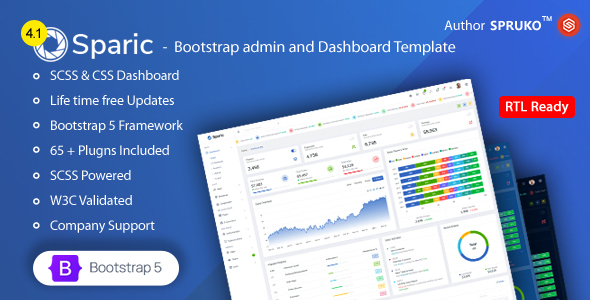 Sparic - Bootstrap Admin and Dashboard HTML Template by SPRUKO ...