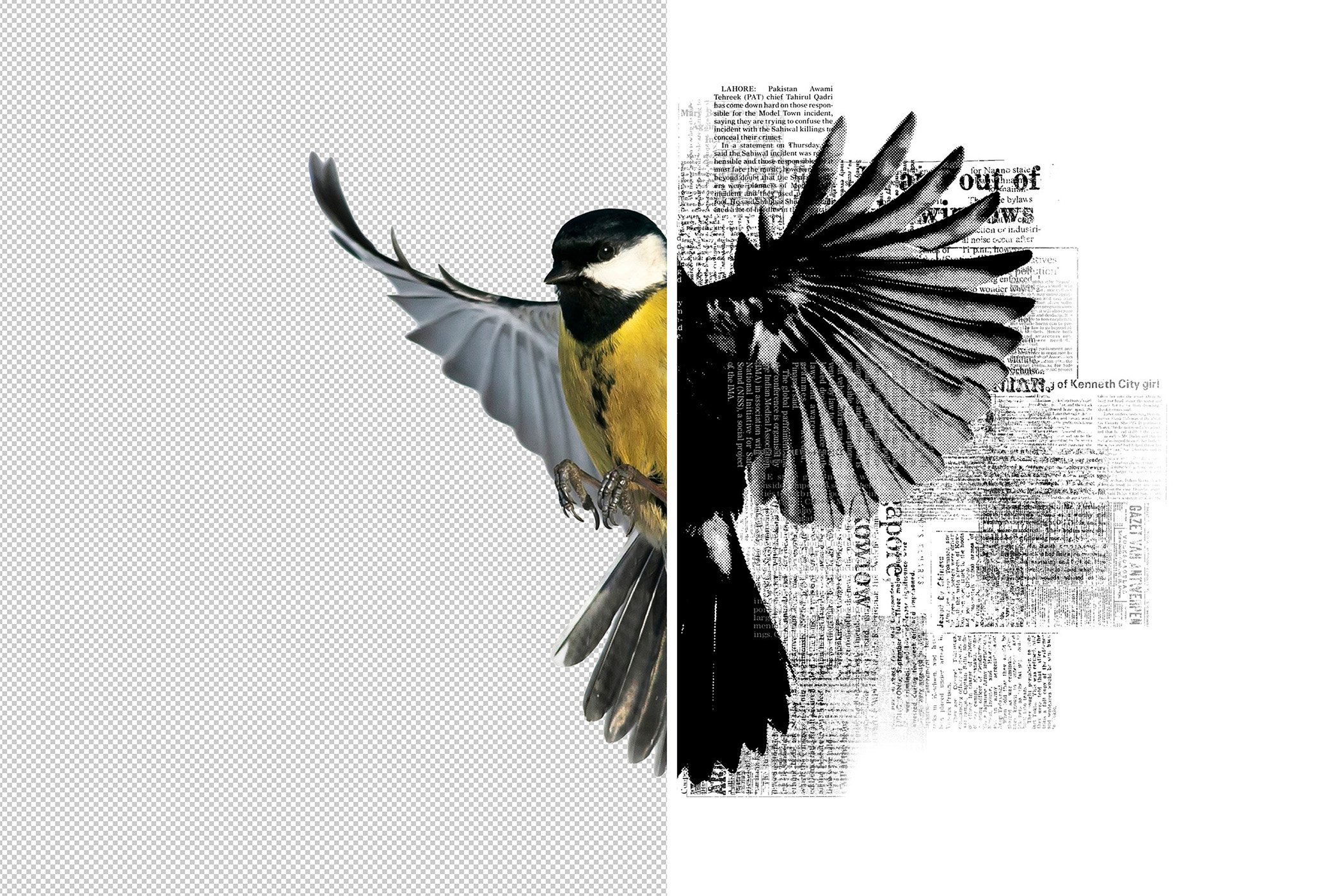 Newspaper Mixed Media Photo Effect, Add-ons | GraphicRiver