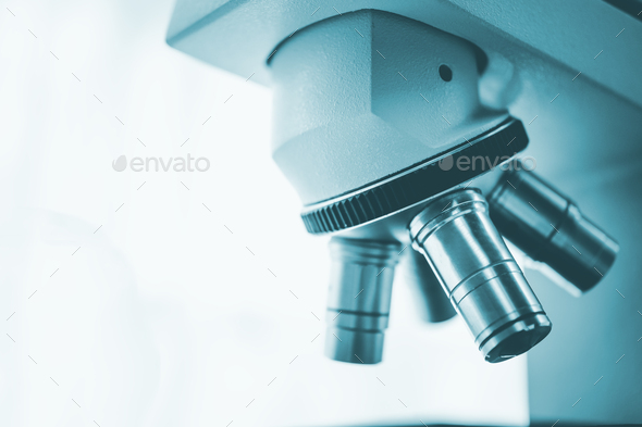 close-up Microscope for laboratory research. Photo of a medical ...