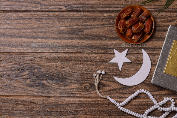Composition of islamic stuff with copy space Stock Photo by Queenmoonlite35