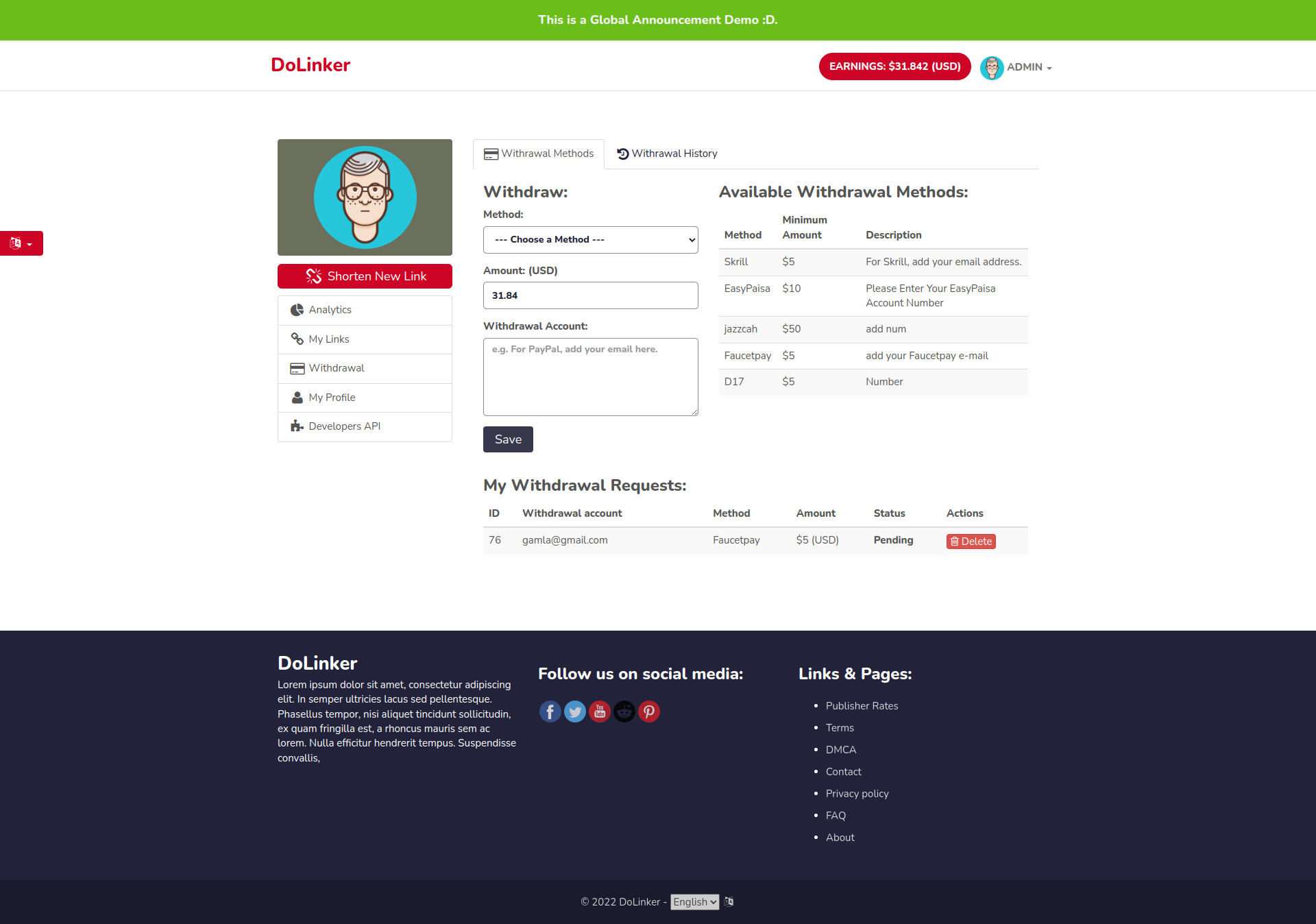 DoLinker - Ultimate URL Shortener Platform. by MR_MED | CodeCanyon