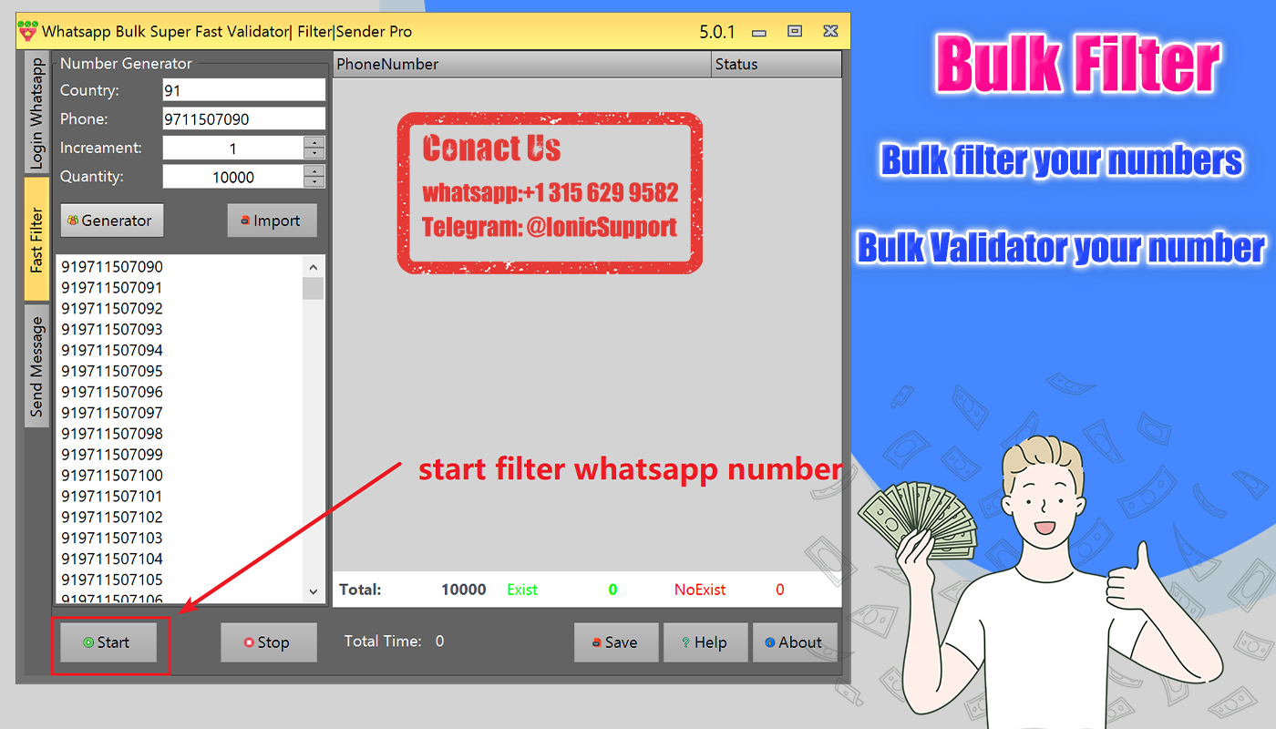 WhatsApp Phone Numbers Super Filter & Validator & Sender Pro 5.2.9 by ...