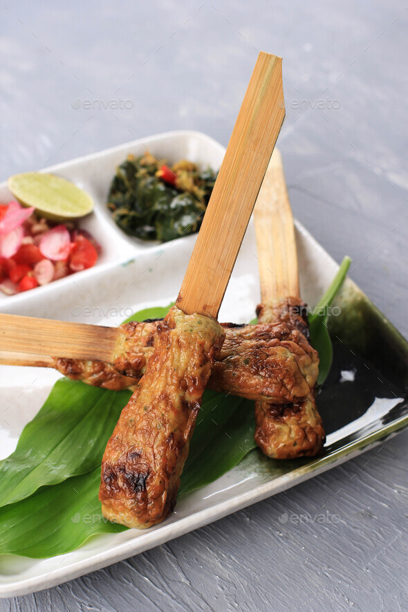 Sate Lilit Bali, Traditional Balinese Minced Seafood or Chicken Satay ...