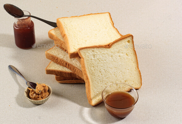 Sliced Toast Loaf White Bread (Shokupan or Roti Tawar) for Breakfast on ...