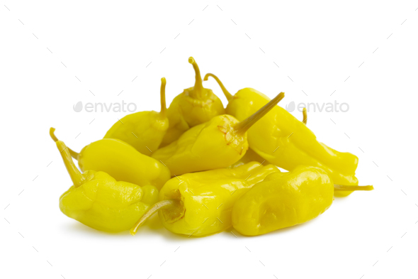 Pickled Yellow Greek Pepper, Pepperoncini Or Friggitelli Isolated On ...