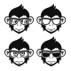 Monkey Face in Sunglasses Logo Set, Vectors | GraphicRiver