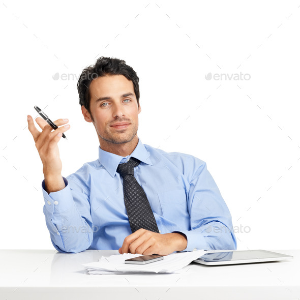 Expressing himself in the business world Stock Photo by ...