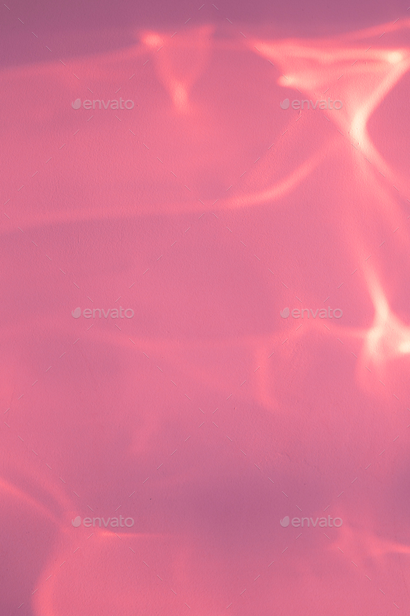 Light shadow overlay background. Underwater effect image mockup, pink ...