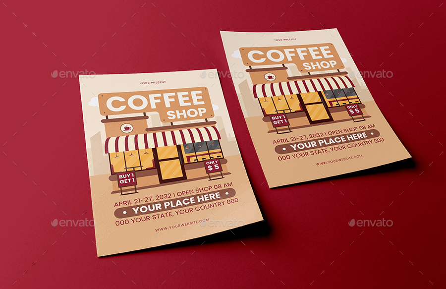 Coffee Shop Flyer, Print Templates | GraphicRiver