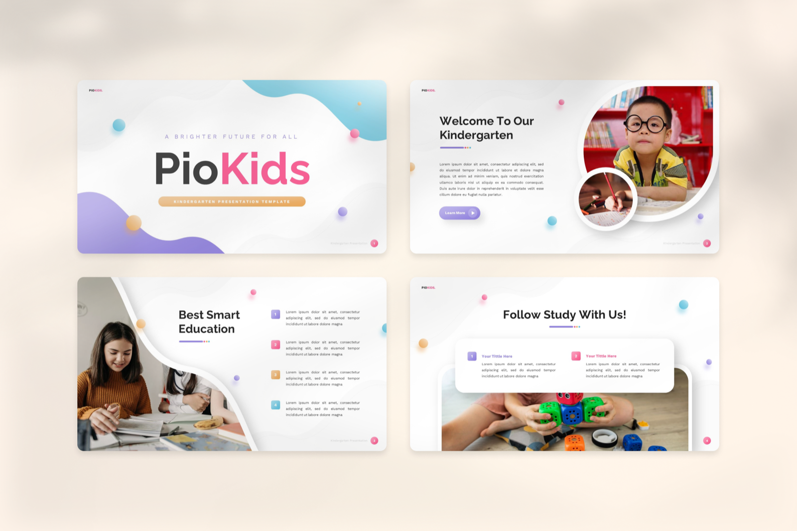 Piokids - Kindergarten & Preschool Google Slides Template, Presentation ...