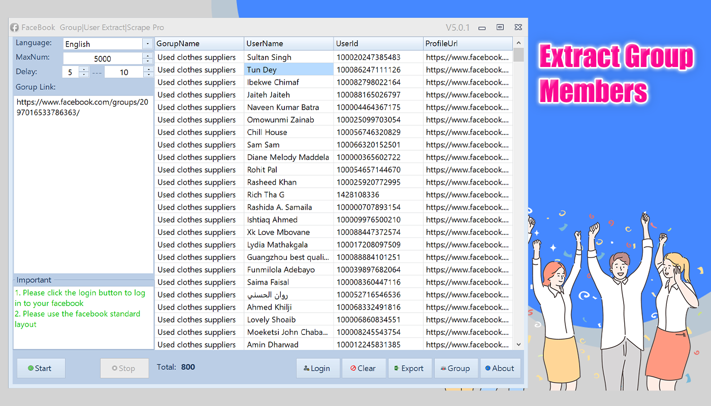 Facebook Extract Group|Group Members Pro 5.0.1 by IonicStudio | CodeCanyon