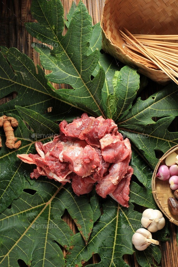 Daging Kurban, Raw Meat from Moslem Halal Slaughtering during Eid Al ...