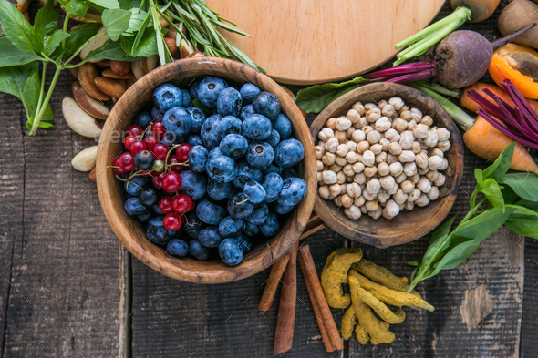 Healthy ingredients or products as source vitamin B2, dietary fiber and ...