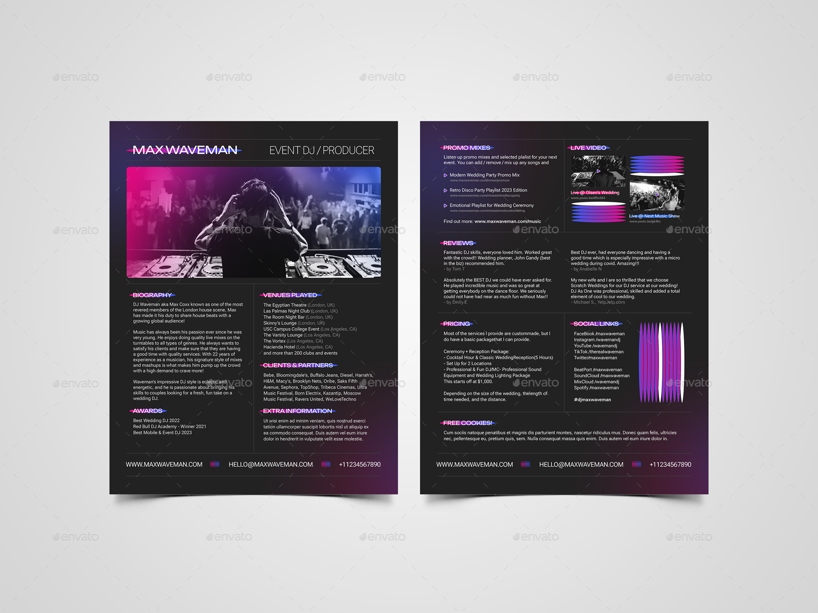 Event DJ Press Kit Template, Print Templates | GraphicRiver