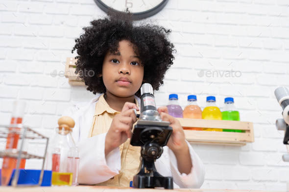Elementary School Science student have fun playing biochemistry ...