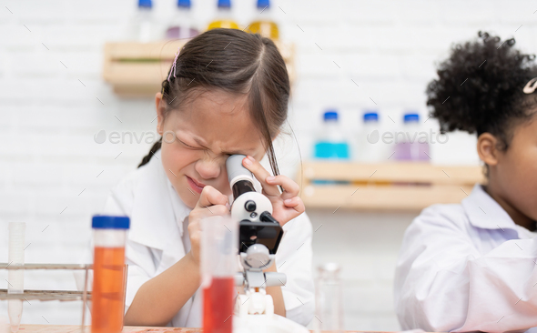 Elementary School Science student have fun playing biochemistry ...