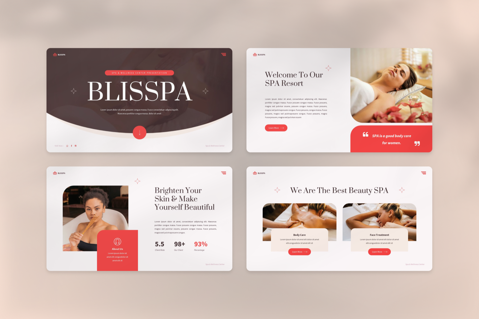 Blisspa - Spa & Wellness Center Google Slides Template, Presentation ...